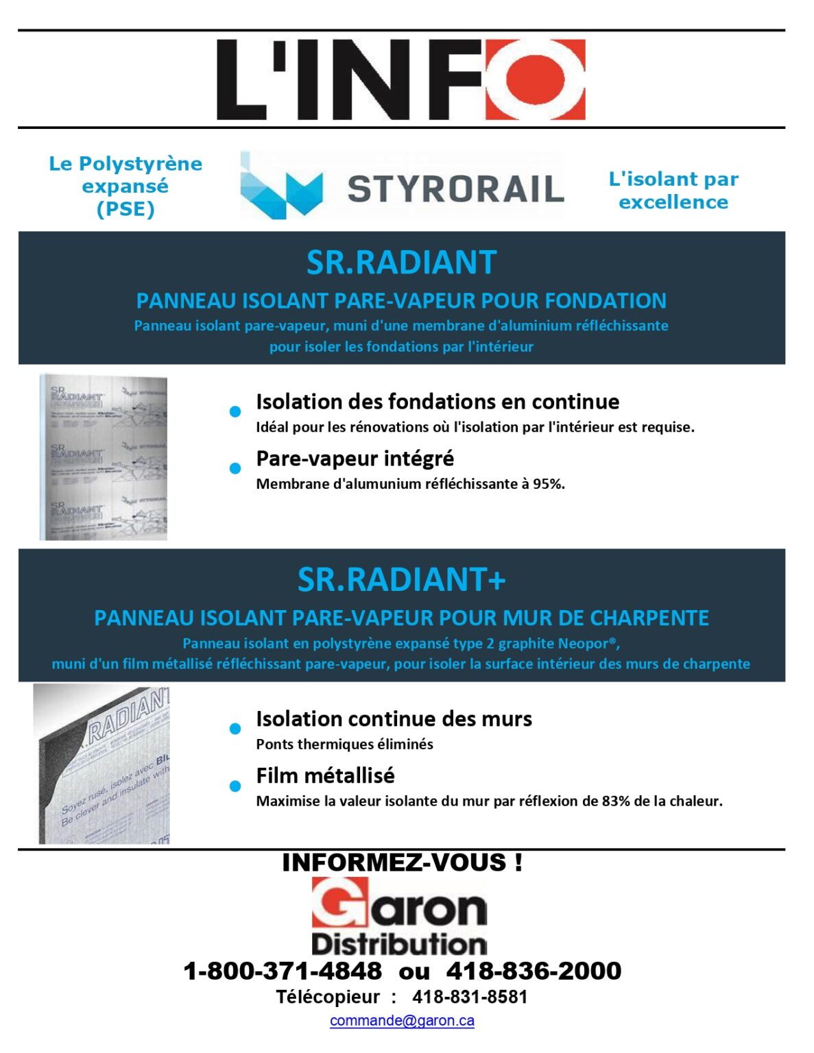 SR.Radiant Styrorail - Garon Distribution
